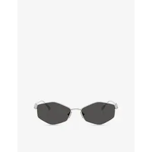 JIMMY CHOO Oval-frame Metal Sunglasses - Silver