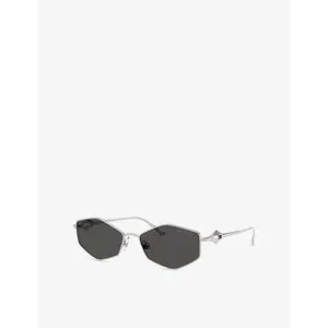 JIMMY CHOO Oval Frame Metal Sunglasses - Silver