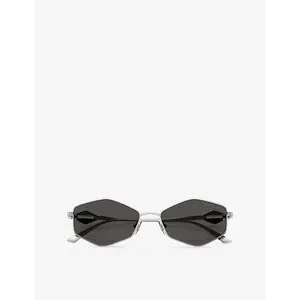 JIMMY CHOO Oval Frame Metal Sunglasses - Silver