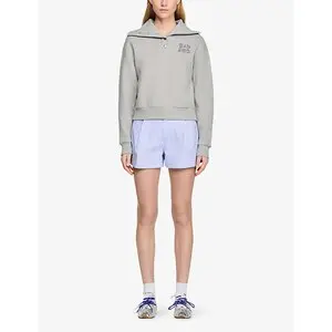 Sandro Logo-embroidered Cotton-blend Sweatshirt