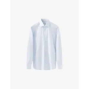 Eton Elevated Twill Slim-fit Cotton Shirt - Light Blue