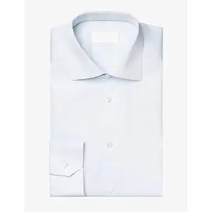Eton Elevated Twill Slim-fit Cotton Shirt - Light Blue
