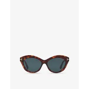 TOM FORD Oval-frame Tortoiseshell Acetate Sunglasses - Red