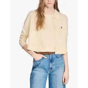 Sandro Fine-knit Wool And Cashmere Cardigan