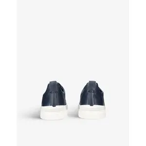 Zegna Triple Stitch Secondskin Leather Low-top Trainers - Navy