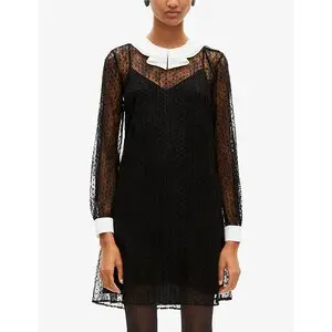 The Kooples Woven Mini Dress With Contrast-collar