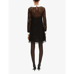 The Kooples Woven Mini Dress With Contrast-collar