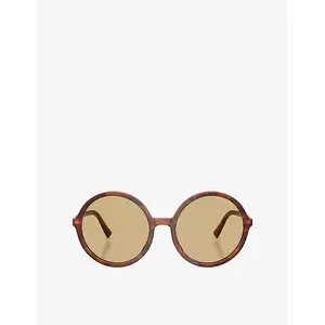 Miu Miu Round-frame Acetate Sunglasses - Brown