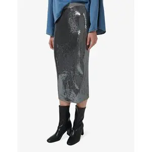 LEEM Sequined Maxi Pencil Skirt