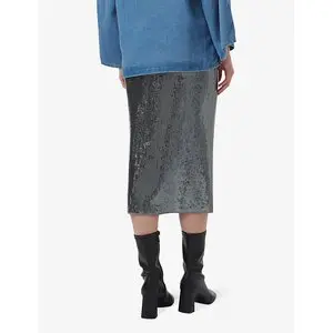LEEM Sequined Maxi Pencil Skirt
