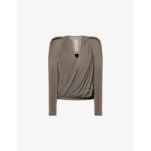 Rick Owens Maria Wrap Silk Blouse