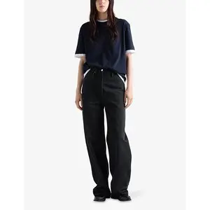 Prada Oversized Round-neck Cotton-jersey T-shirt - Blue