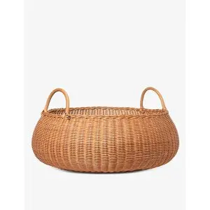 FERM LIVING Braided Low Rattan Basket 32cm - Brown