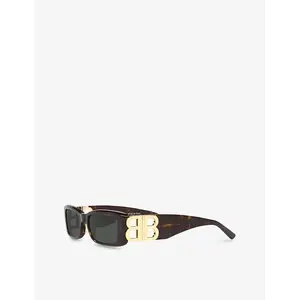 Balenciaga Bb0096s Tortoiseshell Square Sunglasses - Brown