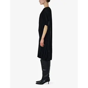 LEEM Knit Midi Dress With Asymmetric Drape