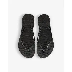 Havaianas Slim Glitter Ii Rubber Flip Flops - Black