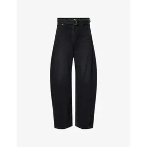 Sacai Belted Barrel-leg Denim Jeans
