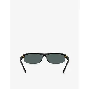 Miu Miu Oval-frame Injected Sunglasses - Black