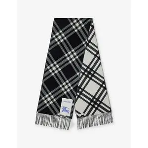 Burberry Check Cashmere Scarf - Black