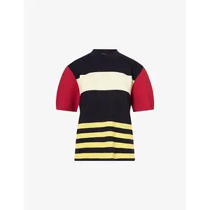 ZANKOV Contrast-stripe Wool-blend Top