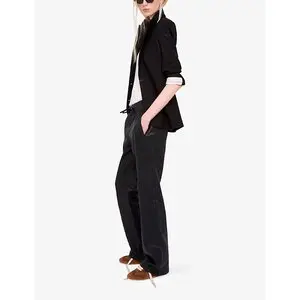 Zadig&Voltaire Elasticated-waist Straight-leg Leather Trousers