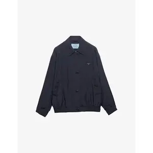 Prada Logo Embellished Silk Jacket