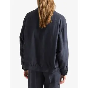 Prada Logo Embellished Silk Jacket