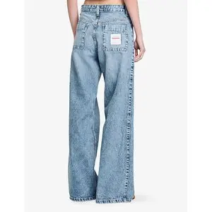 Sandro Patch-pocket Straight-leg Denim Jeans - Bleus