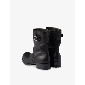 Prada Buckle-detail Leather Mid-calf Boots