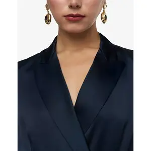 JOSEPH Archer Silk-satin Jacket - Indigo