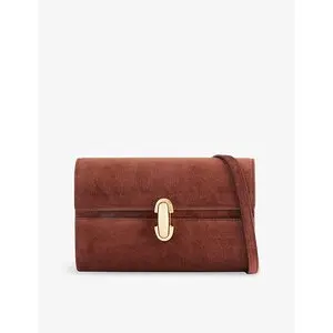 Savette Symmetry Small Suede Shoulder Bag Espresso