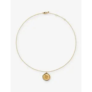 Monica Vinader Initial E Stamp 18ct Yellow Vermeil Necklace - Gold
