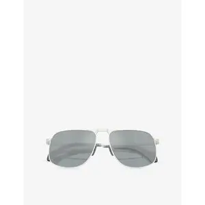 Moncler Aviator-frame Metal Sunglasses - Silver
