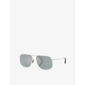 Moncler Aviator-frame Metal Sunglasses - Silver