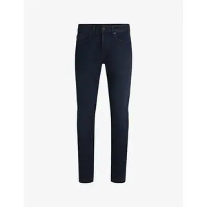 BOSS Slim-fit Straight-leg Stretch-denim Jeans - Navy