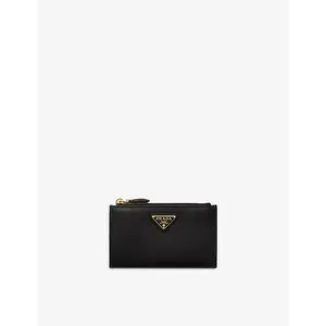 Prada Graphic-print Leather Card Holder 1 Size Black