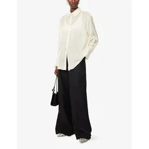 ANINE BING Lou Wide-leg Woven Trousers - Black