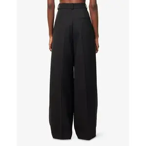 ANINE BING Lou Wide-leg Woven Trousers - Black