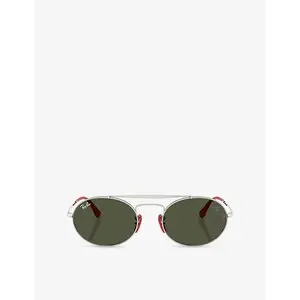 Ray-ban Scuderia Ferrari Collection Oval Metal Sunglasses - Silver