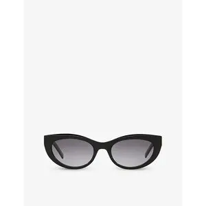 Saint Laurent Slm115 Oval-frame Acetate Sunglasses - Black