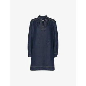 Whistles V-neck Long-sleeve Denim Mini Dress