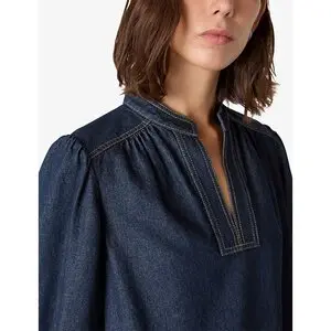 Whistles V-neck Long-sleeve Denim Mini Dress