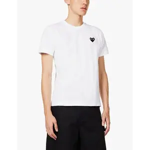 Play Comme Des Garcon Small Black Heart Brand-appliqué Cotton-jersey T-shirt
