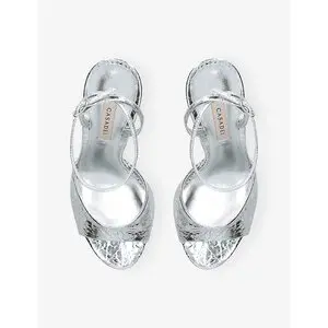 Casadei Blade 100 Metallic-leather Heeled Sandals