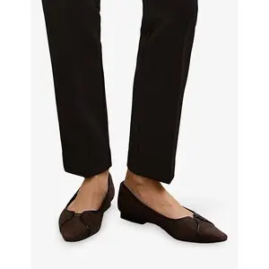 REISS Evelyn Suede Ballet Flats