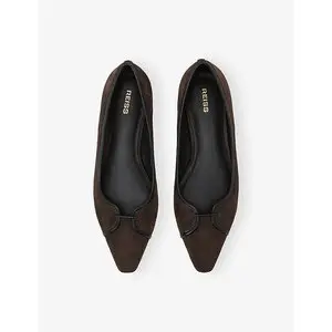 REISS Evelyn Suede Ballet Flats
