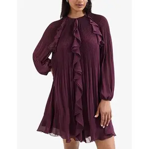 PHASE EIGHT Layla Pleated Chiffon Mini Dress