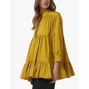 LEEM Long-sleeve A-line Tunic Top
