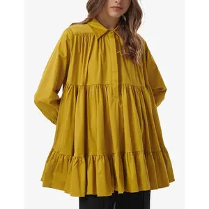 LEEM Long-sleeve A-line Tunic Top