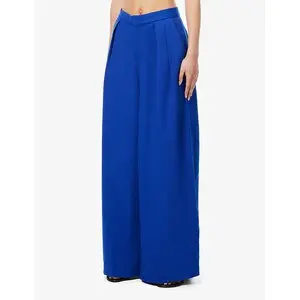 LEEM Pleated Wide-leg Stretch-woven Trousers